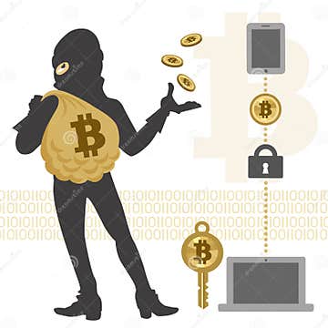 Bitcoin Hacker and Transaction Stock Vector - Illustration of coin ...