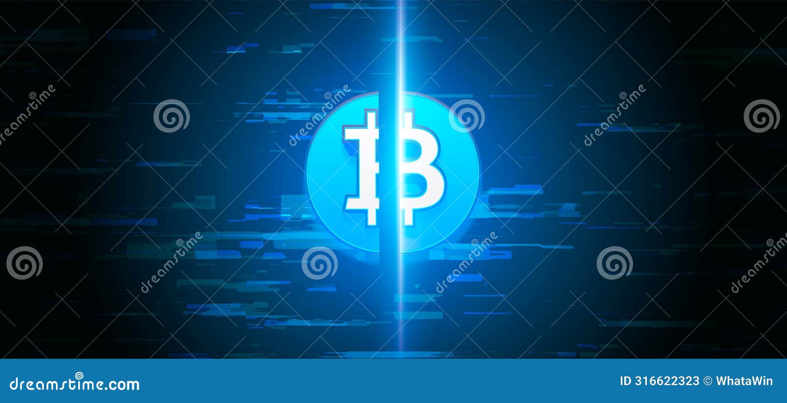Bitcoin Halving. Coin on Glitched Background Stock Vector ...