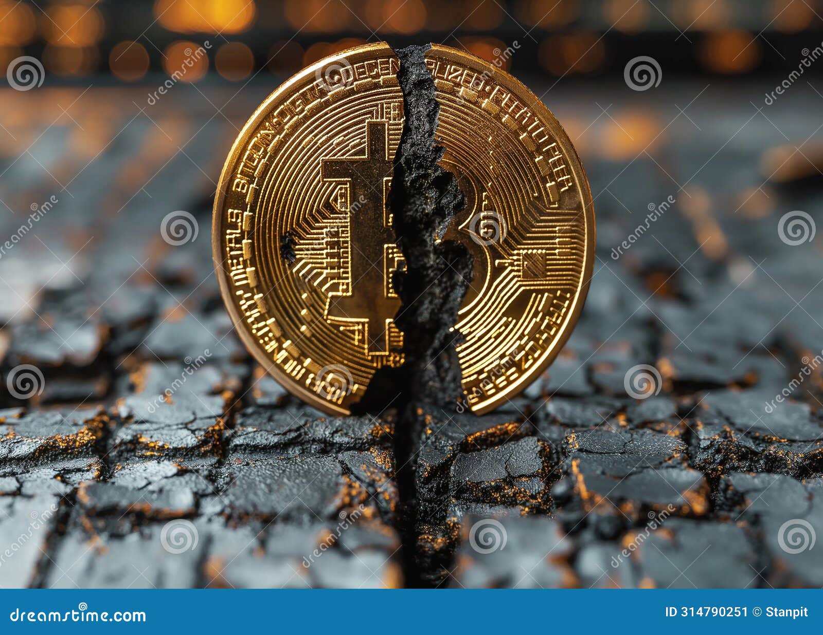 Bitcoin Halving Conceptual Illustration Stock Illustration ...