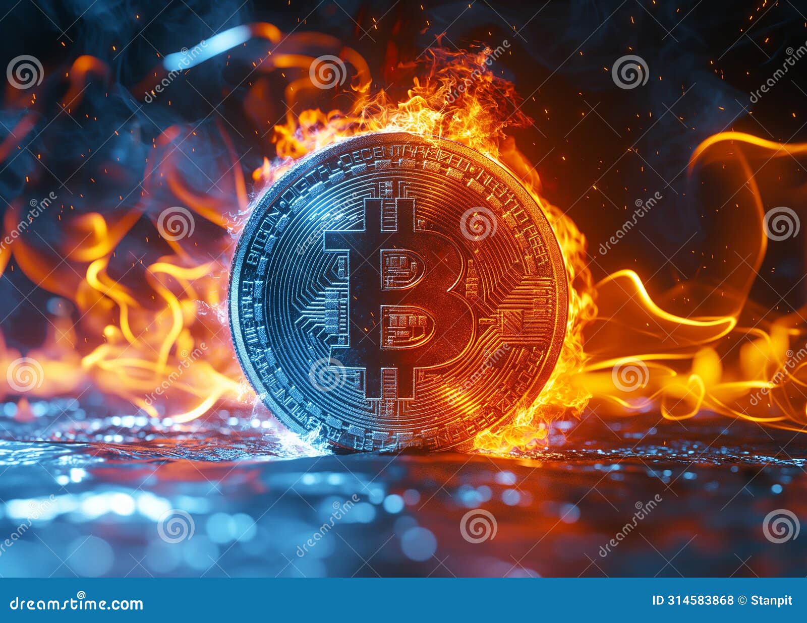 Bitcoin Halving Conceptual Illustration in Vector Style Stock ...