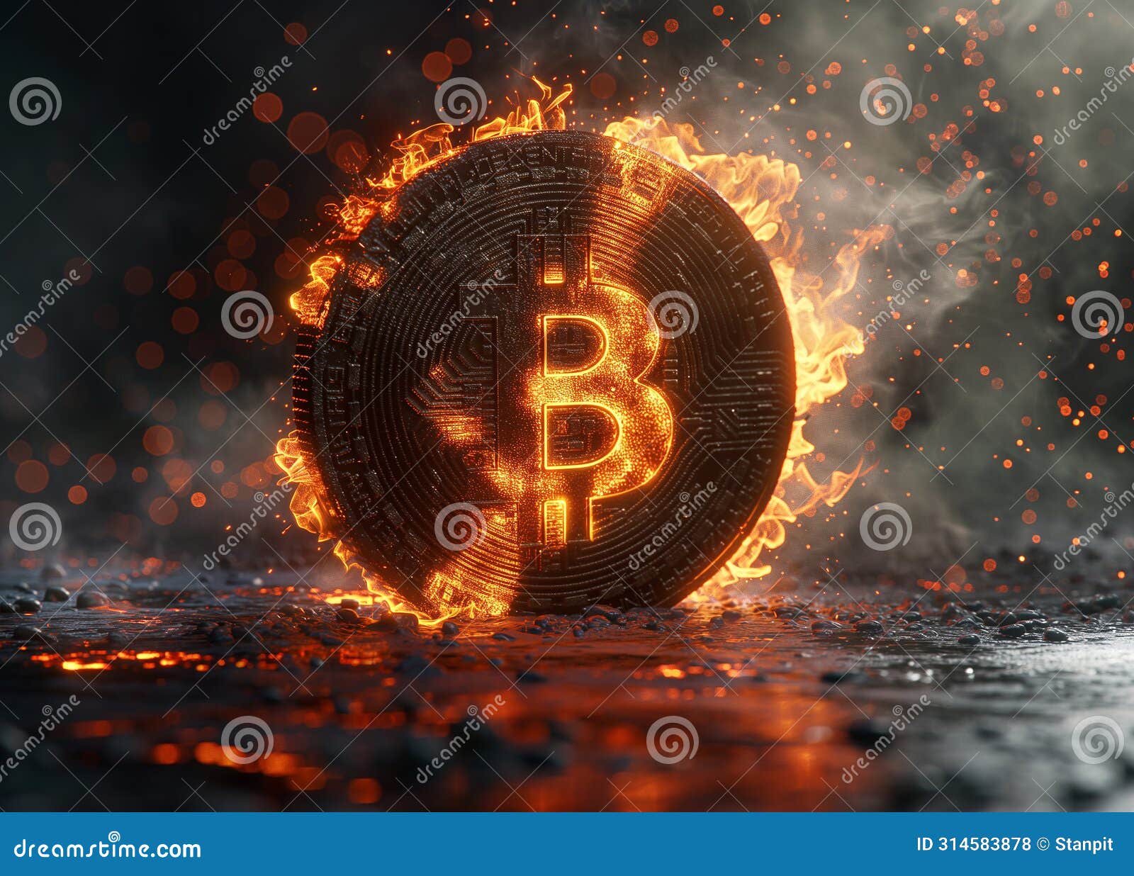Bitcoin Halving Conceptual Illustration in Vector Style Stock ...