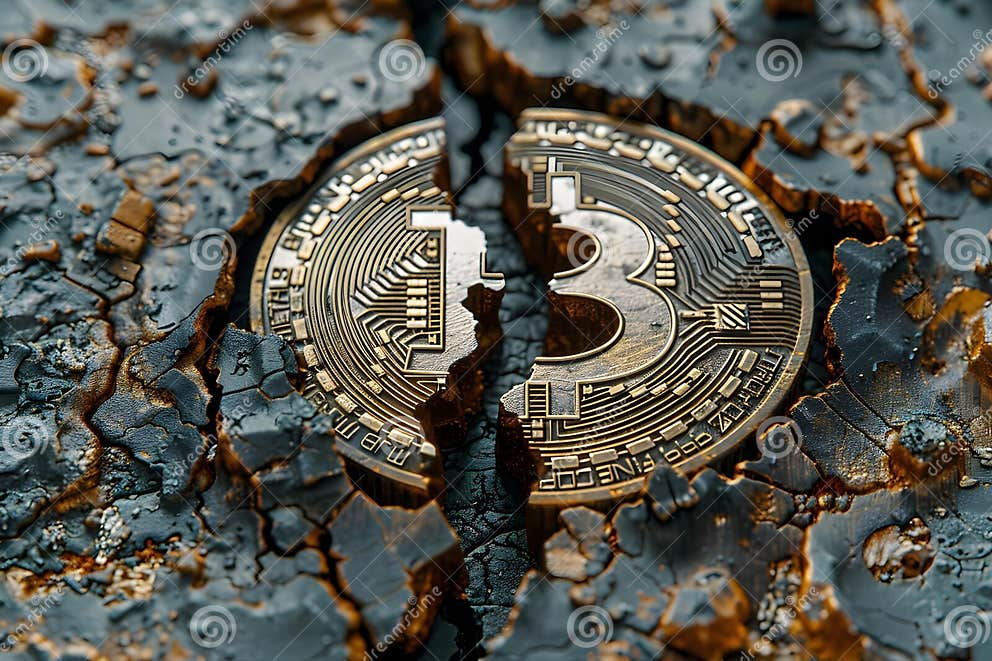 Bitcoin Halving Visual Metaphor Digital Coin Split in Futuristic ...