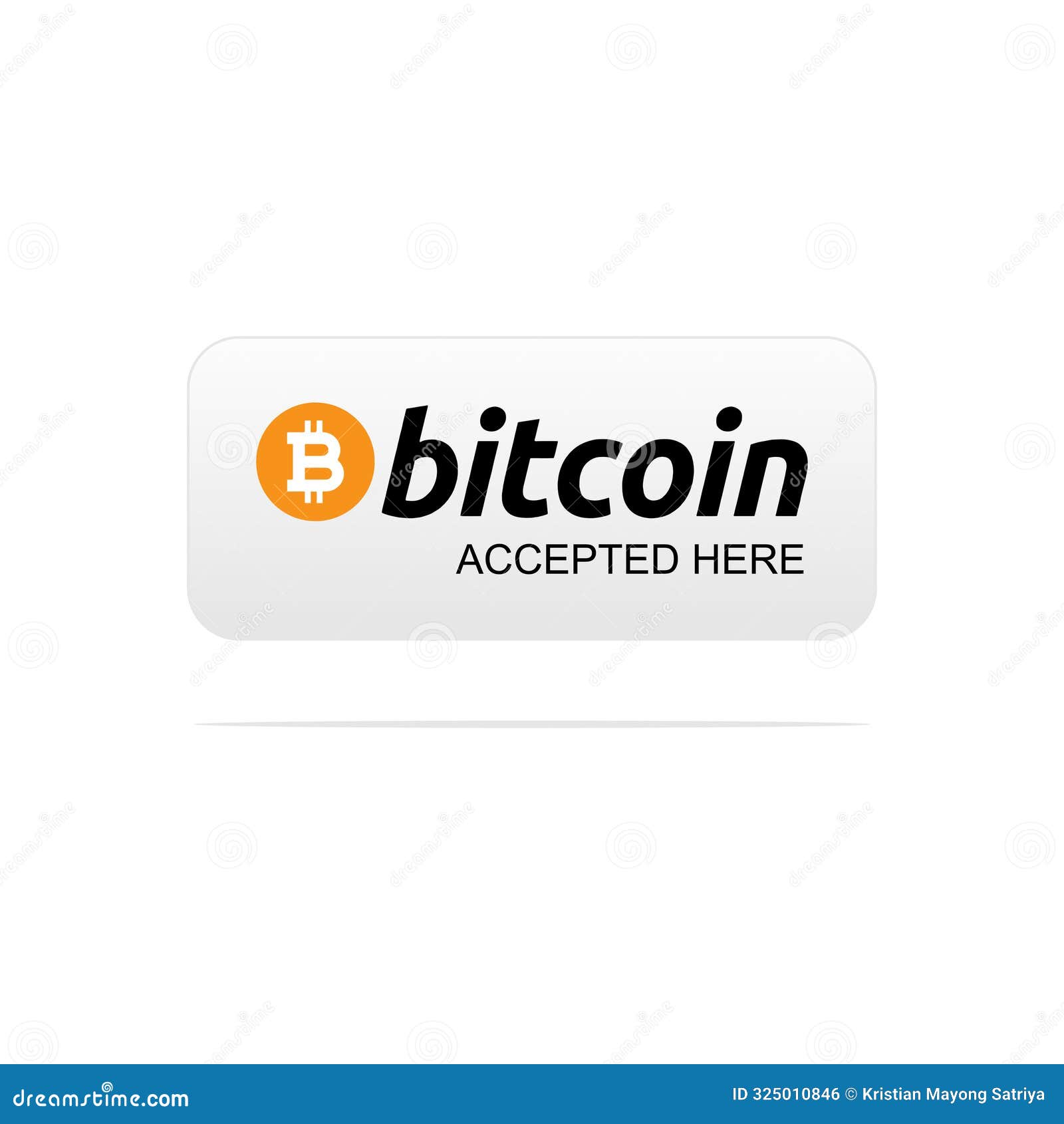Bitcoin Icon Banner with Text "bitcoin Accepted Here". Stock Vector ...