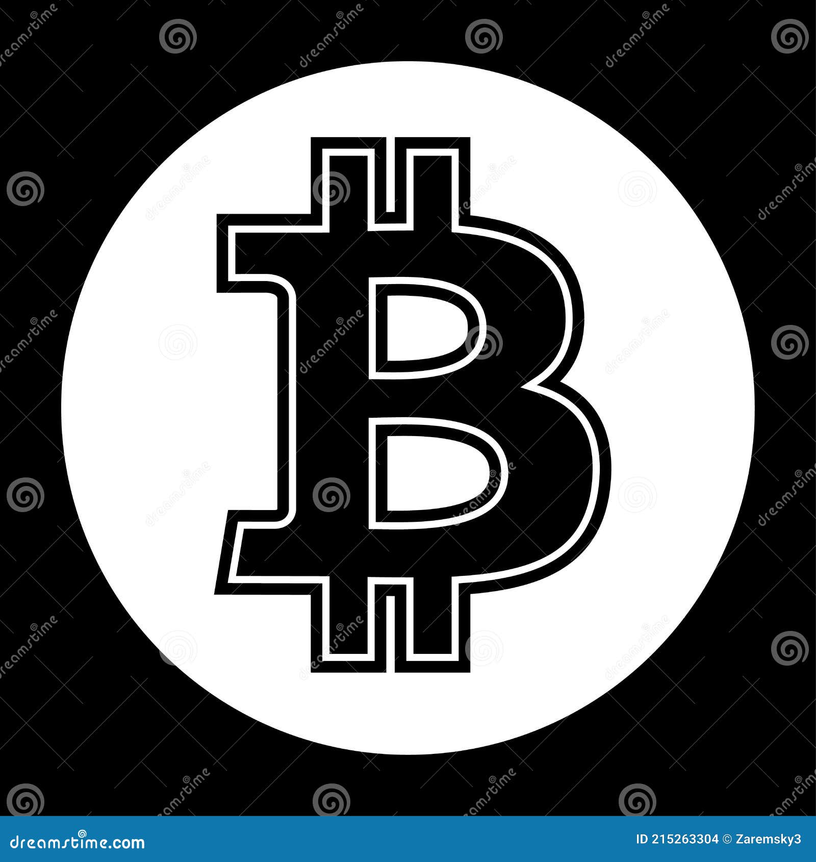 Bitcoin Icon Black and White Vector Illustration Stock Vector ...