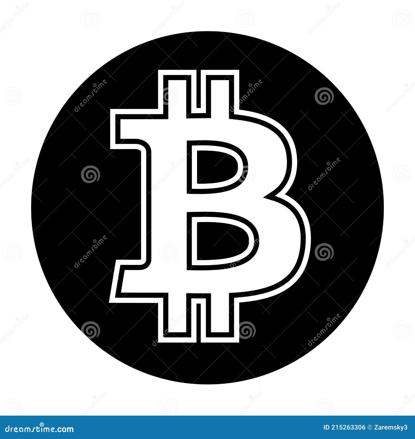 Bitcoin Icon Black and White Vector Illustration Stock Vector ...