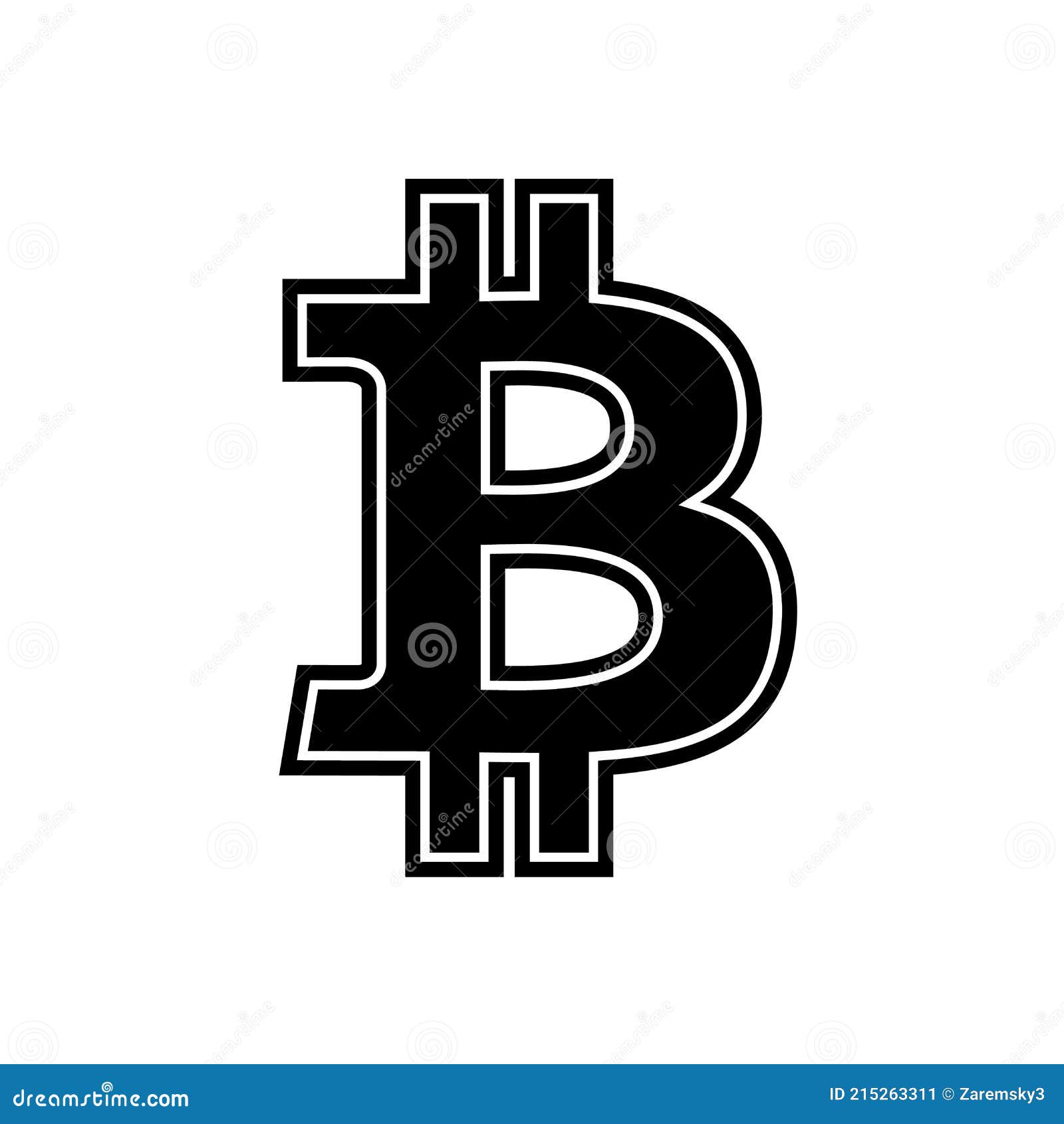 Bitcoin Icon Black and White Vector Illustration Stock Vector ...