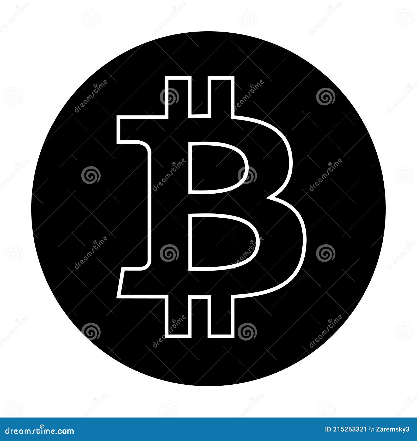 Bitcoin Icon Black and White Vector Illustration Stock Vector ...