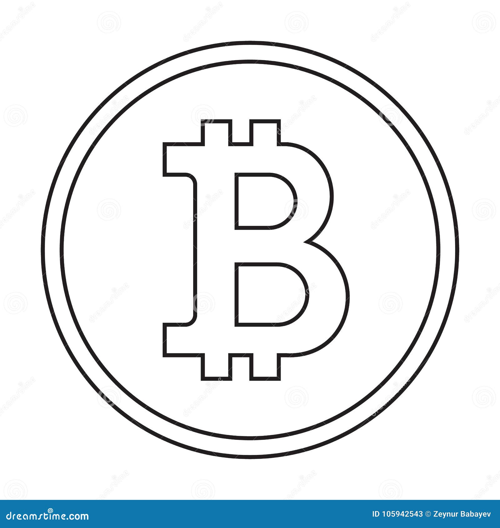 Bitcoin Icon with Outline Style. Logo with Trendy Line Style. E ...