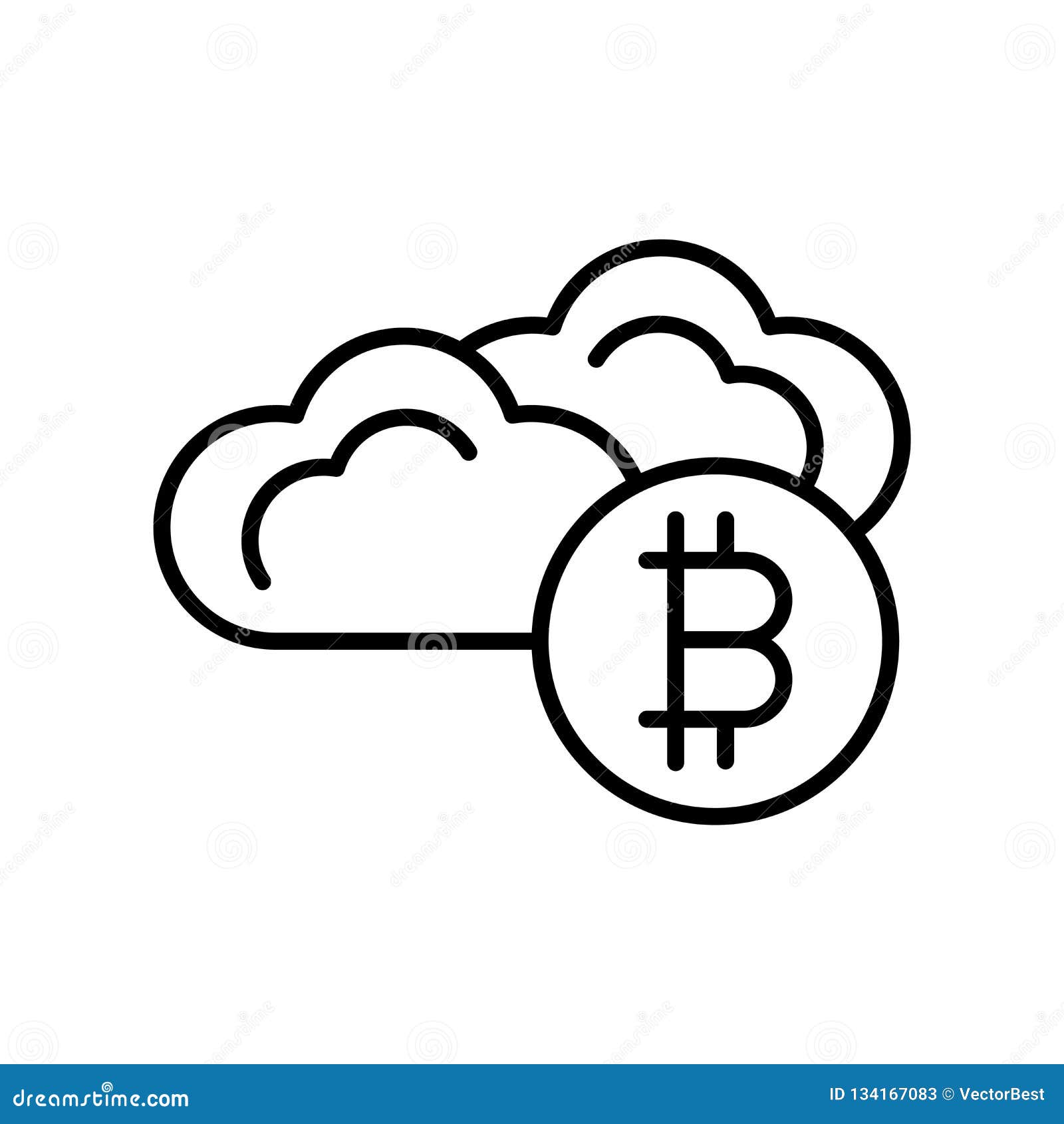 Bitcoin Icon Vector Isolated on White Background, Bitcoin Sign , Thin ...