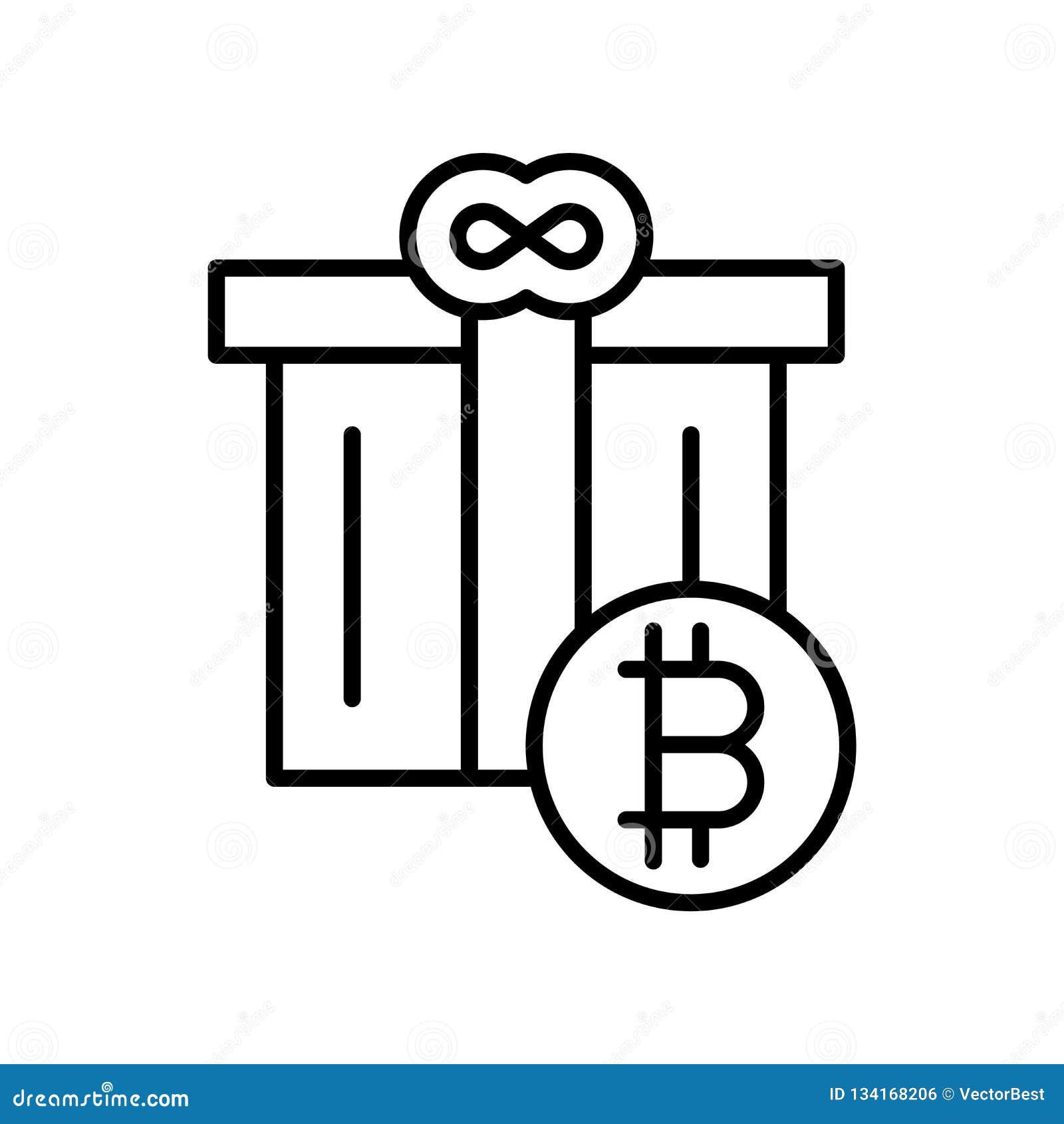 Bitcoin Icon Vector Isolated on White Background, Bitcoin Sign , Thin ...
