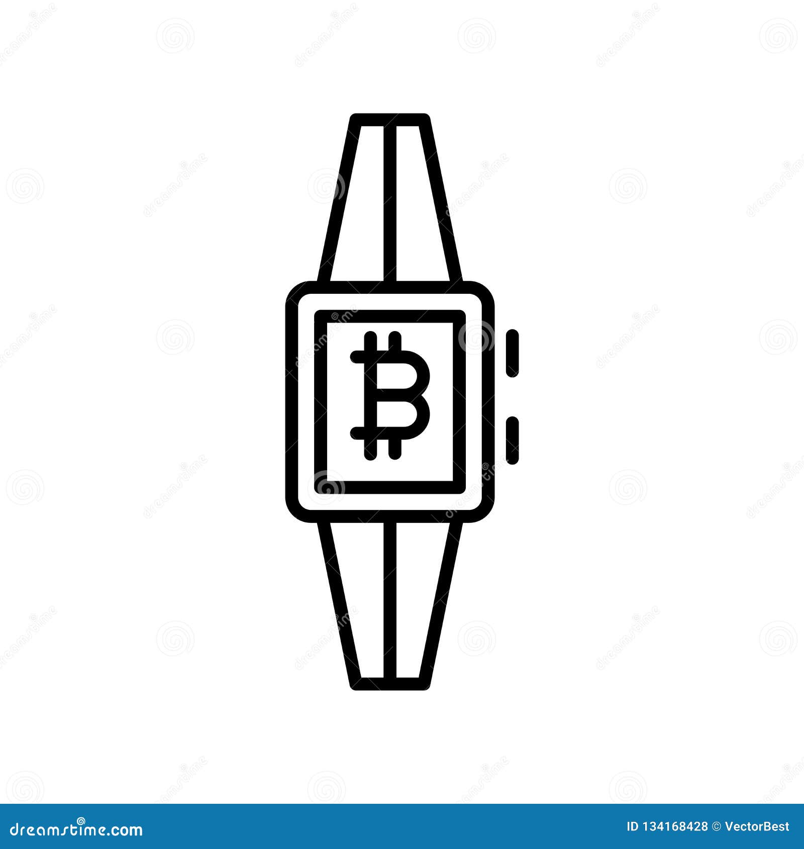 Bitcoin Icon Vector Isolated on White Background, Bitcoin Sign , Thin ...