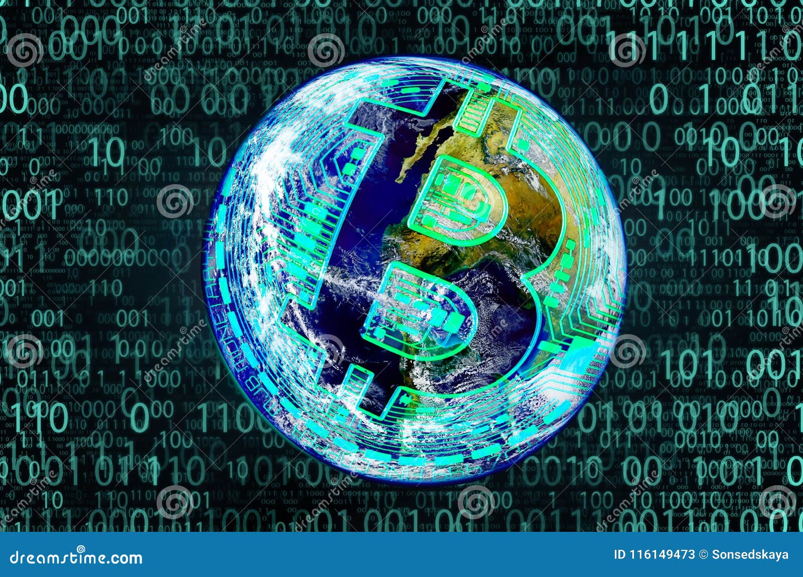 Bitcoin, Il Concetto Di Una Valuta Cripto Illustrazione di Stock ...