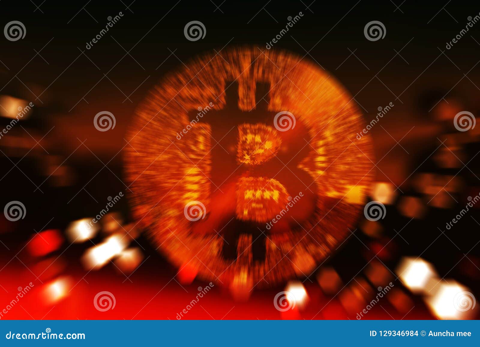 Bitcoin stock photo. Image of currency, bitcoin, blur - 129346984