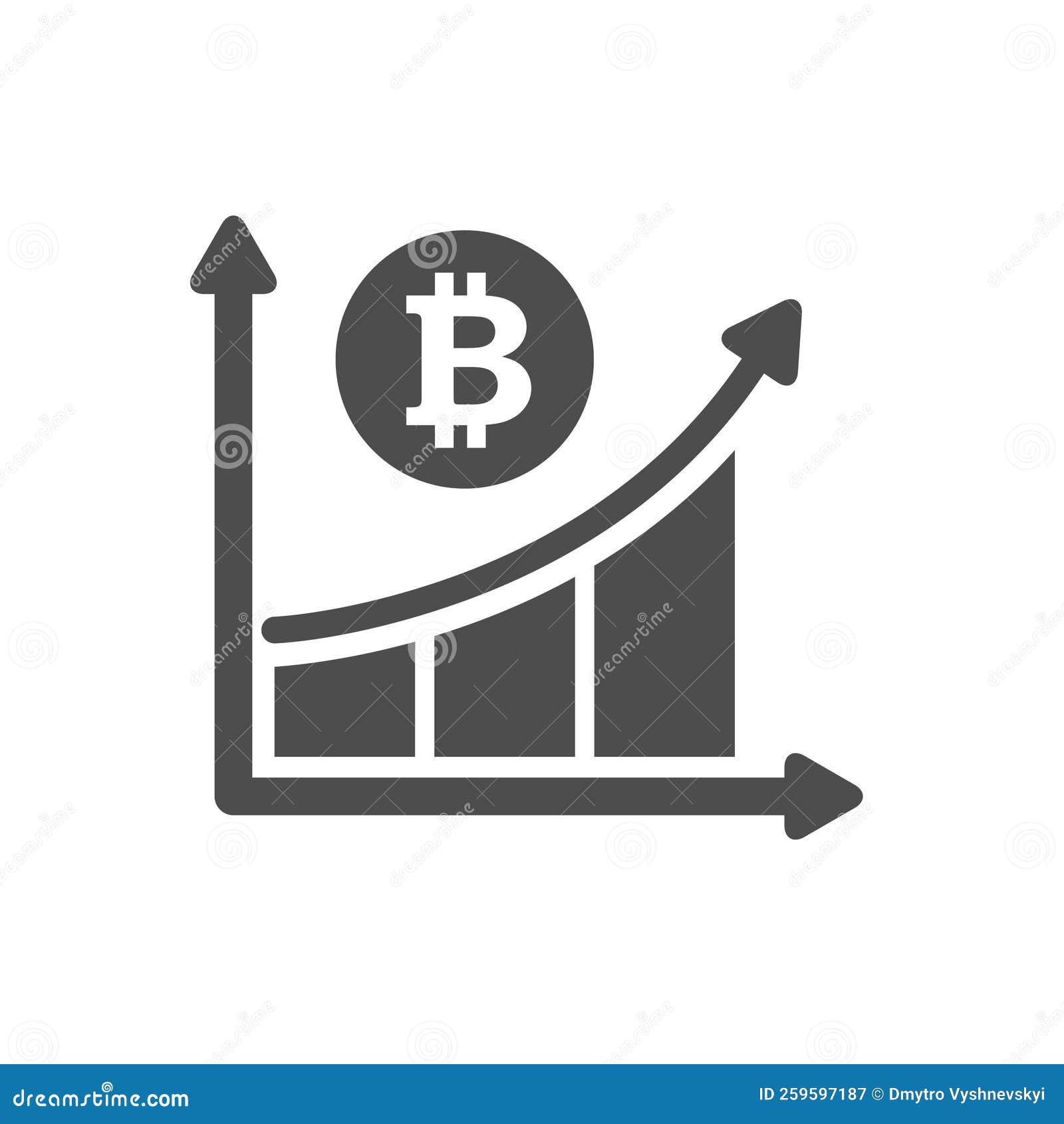 Bitcoin Increase Silhouette Vector Icon Isolated on White Stock Vector - Illustration of ...
