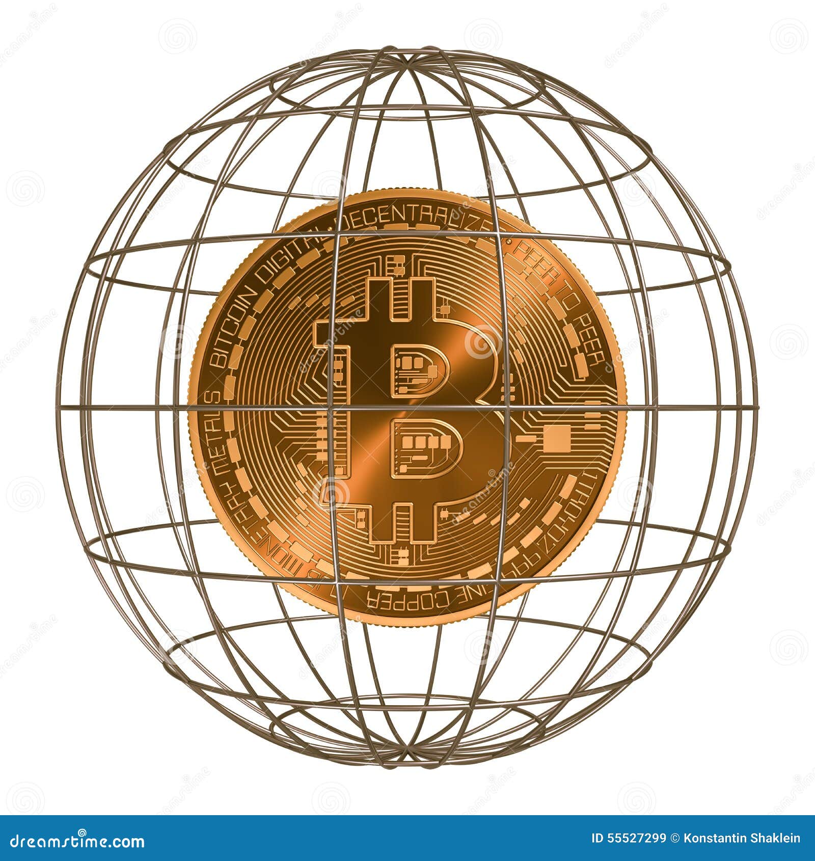 Bitcoin Inside the Cage. 3D Scene Editorial Stock Image - Illustration ...