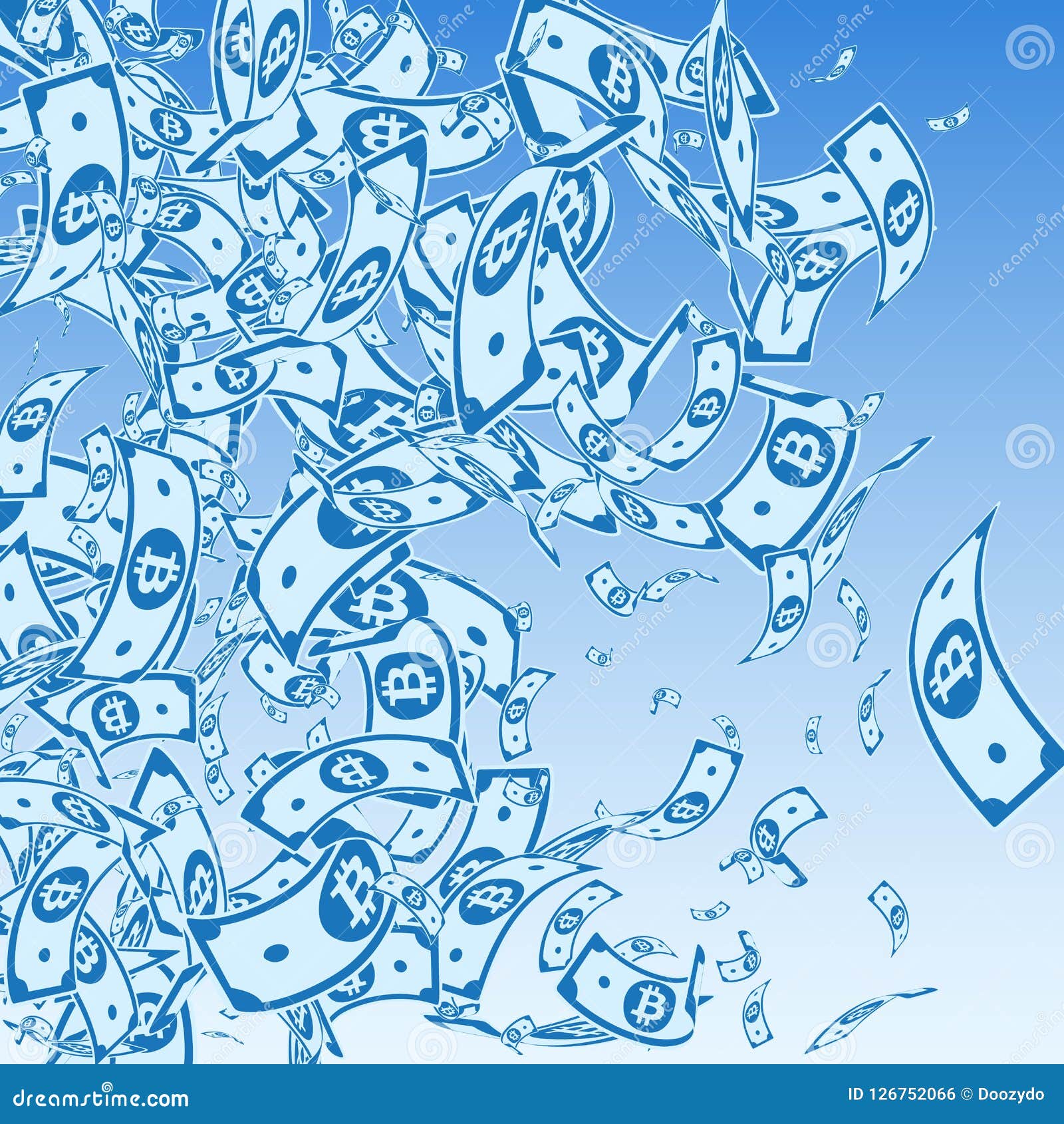 Bitcoin, Internet Currency Notes Falling Stock Illustration ...