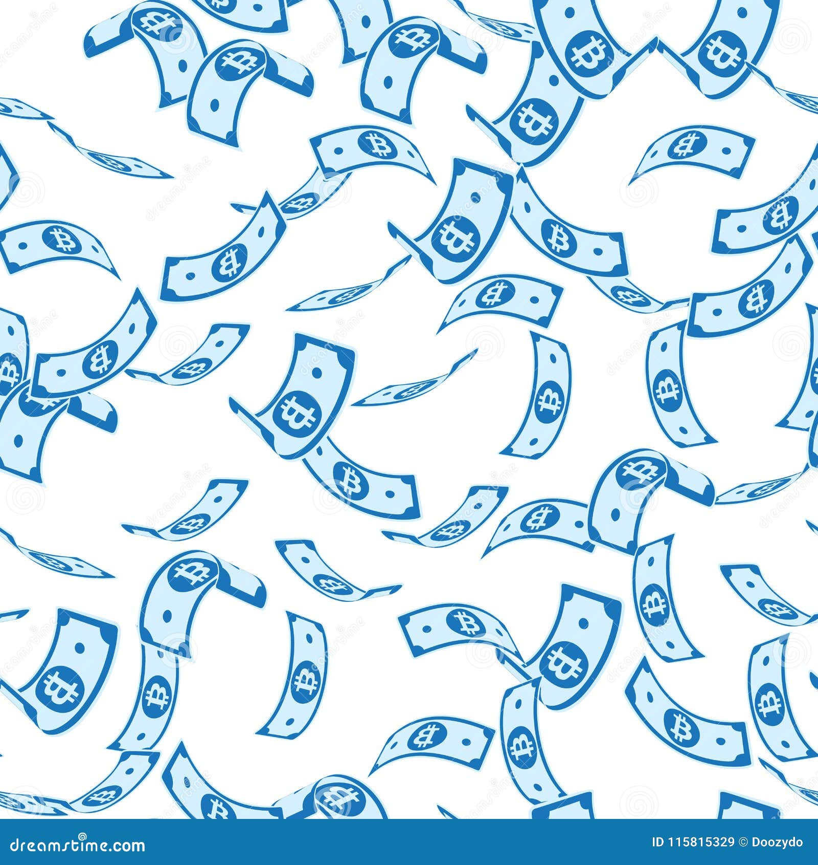 Bitcoin, Internet Currency Notes Seamless Pattern. Stock Vector ...