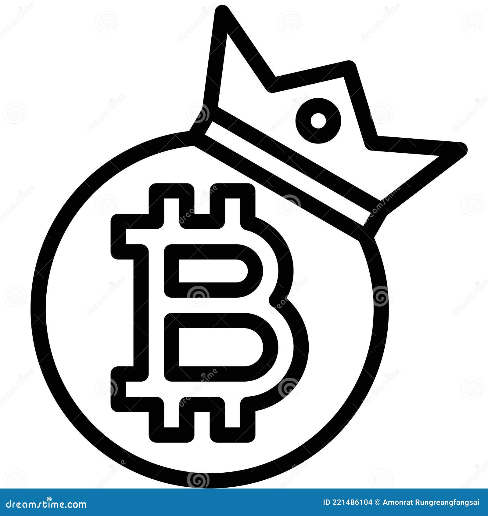 Bitcoin is King Icon, Cryptocurrency Related Vector Stock Vector ...