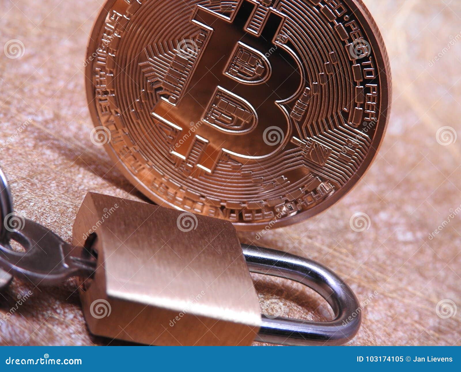 Bitcoin and closed padlock stock image. Image of digital - 103174105