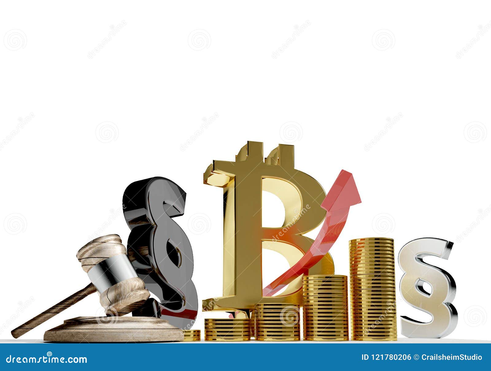 Bitcoin Law Paragraph 3d-illustration Stock Illustration - Illustration ...