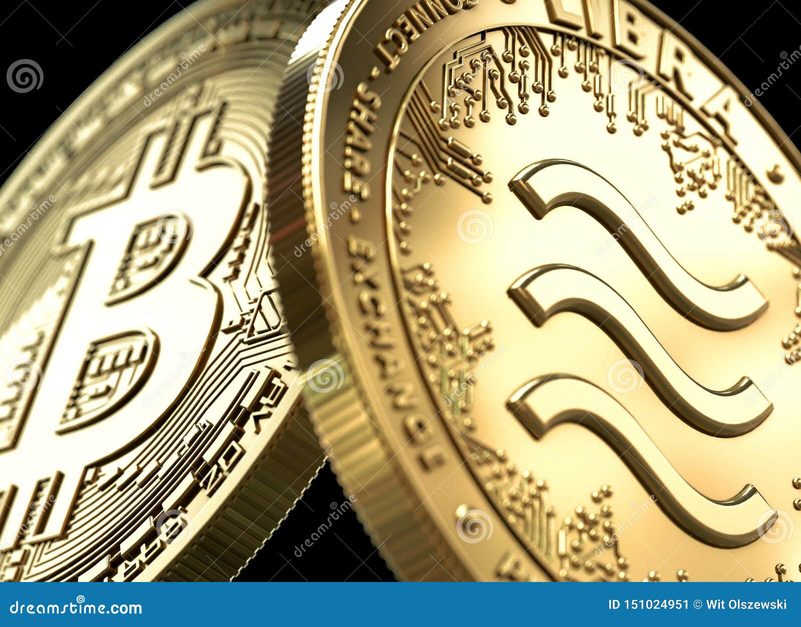 Bitcoin and Libra - Recently Announced Cryptocurrency. Concept Design ...