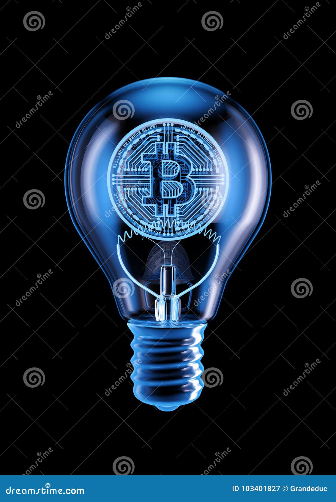 Bitcoin light bulb stock illustration. Illustration of light - 103401827