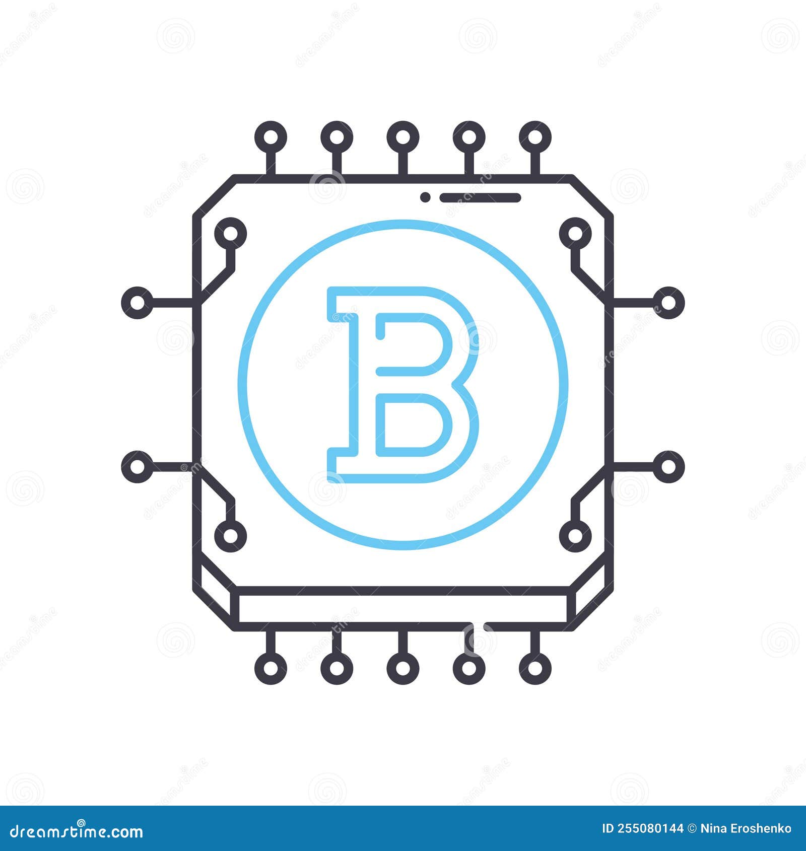 Bitcoin Line Icon, Outline Symbol, Vector Illustration, Concept Sign ...