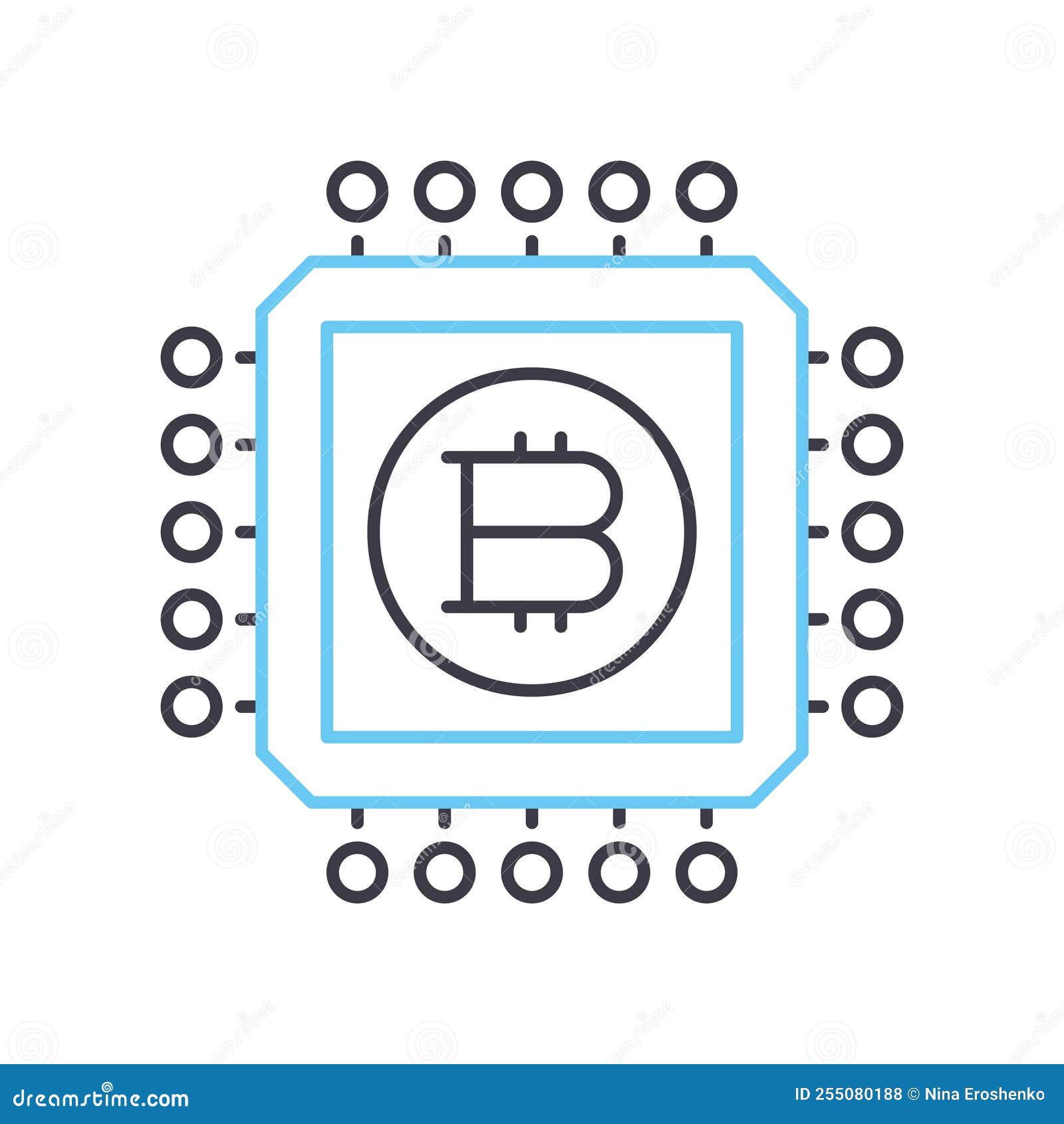 Bitcoin Line Icon, Outline Symbol, Vector Illustration, Concept Sign ...