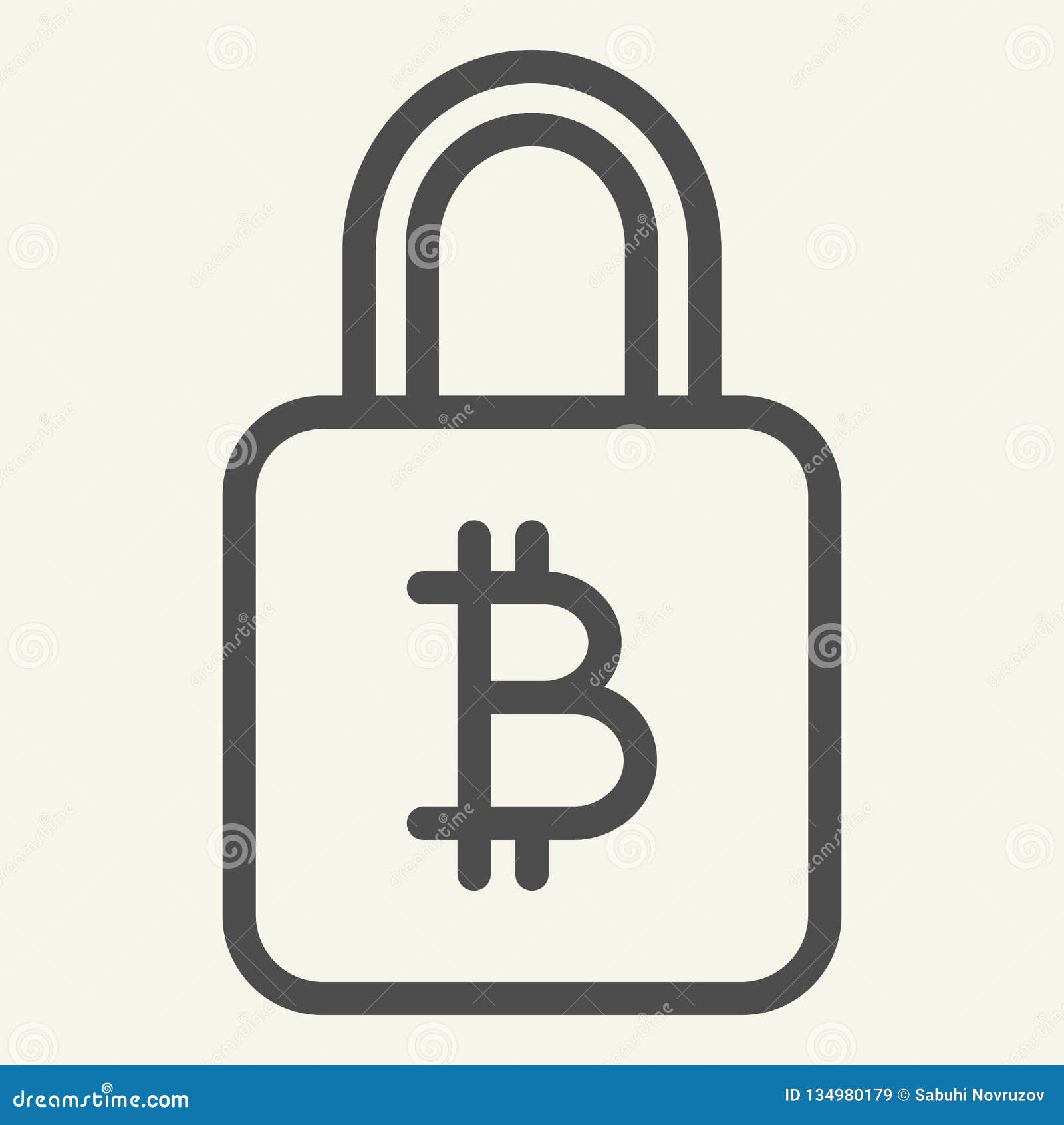 Bitcoin Lock Line Icon. Bitcoin Security Vector Illustration Isolated ...