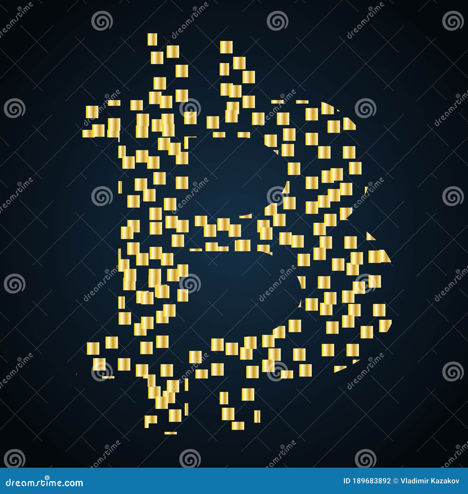 Bitcoin Logo Concept Made of Little Golden Blocks. Stock Vector ...