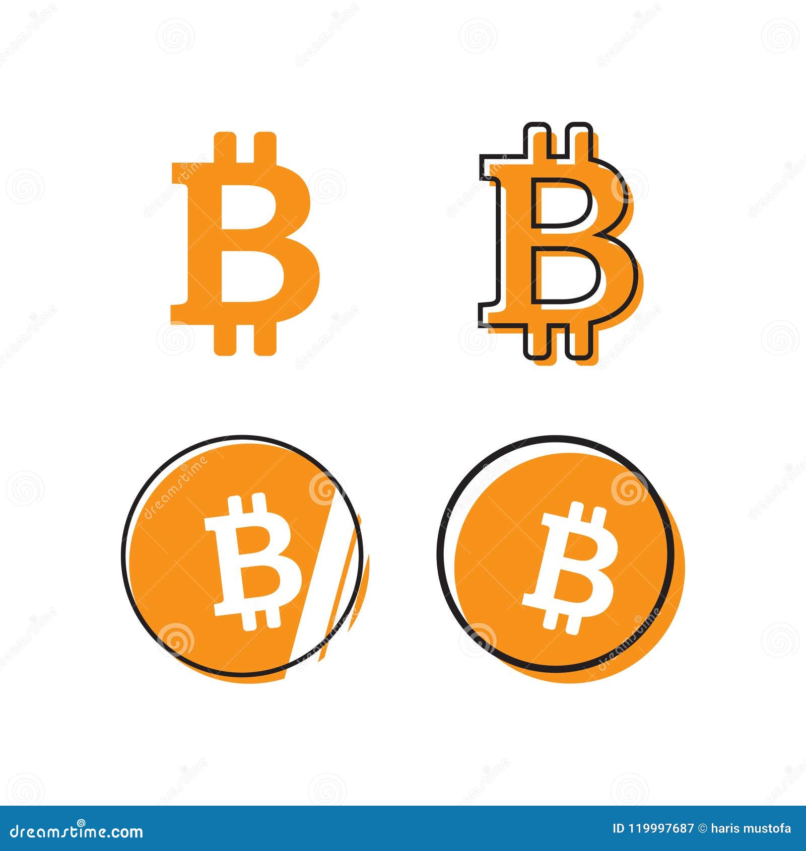 Bitcoin Logo Design Template Stock Vector - Illustration of cash ...