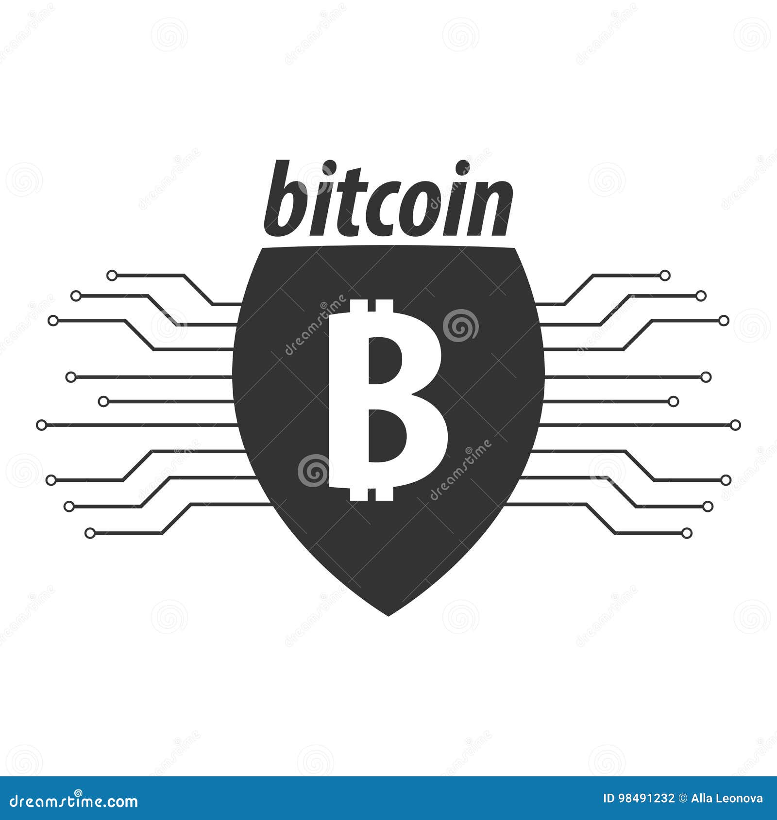 Bitcoin Logo and Emblem. Digital Cryptocurrency. Techology Emblem ...