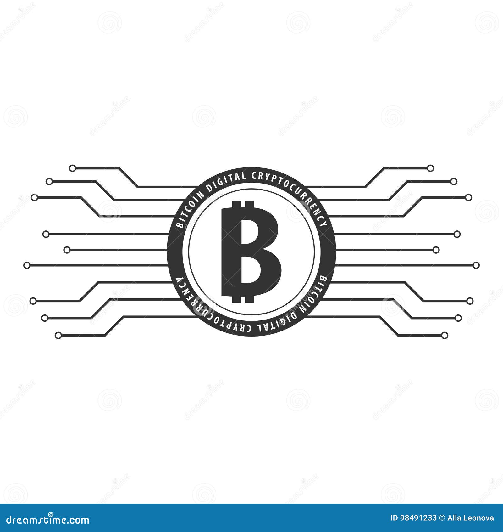 Bitcoin Logo and Emblem. Digital Cryptocurrency. Techology Emblem ...
