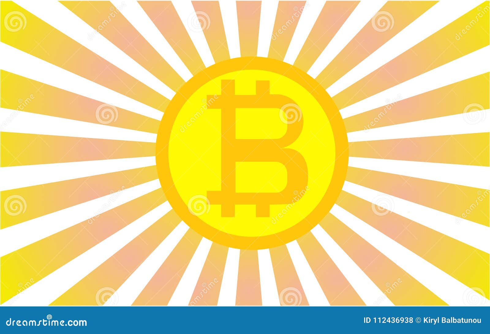 Bitcoin Logo on Orange Background. Orange Rays. Vector Illustration ...