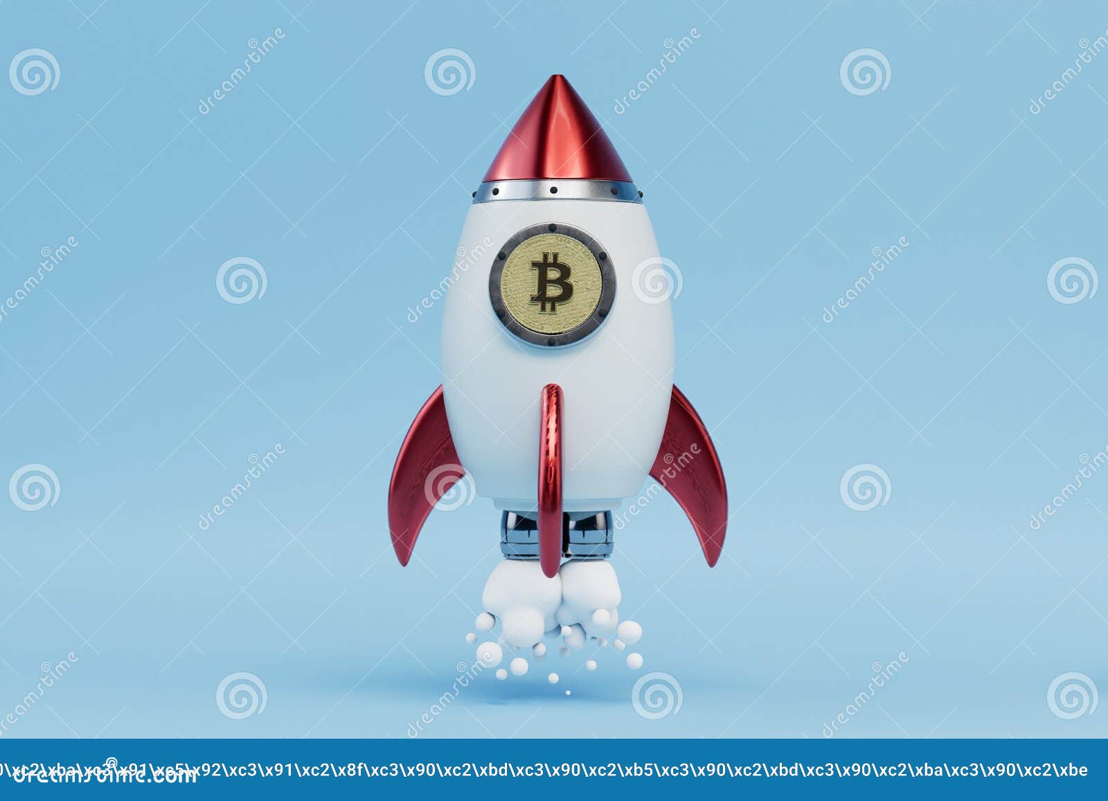 Bitcoin Logo Rocket Launcher, Cryptocurrency Concept. Rocket with ...
