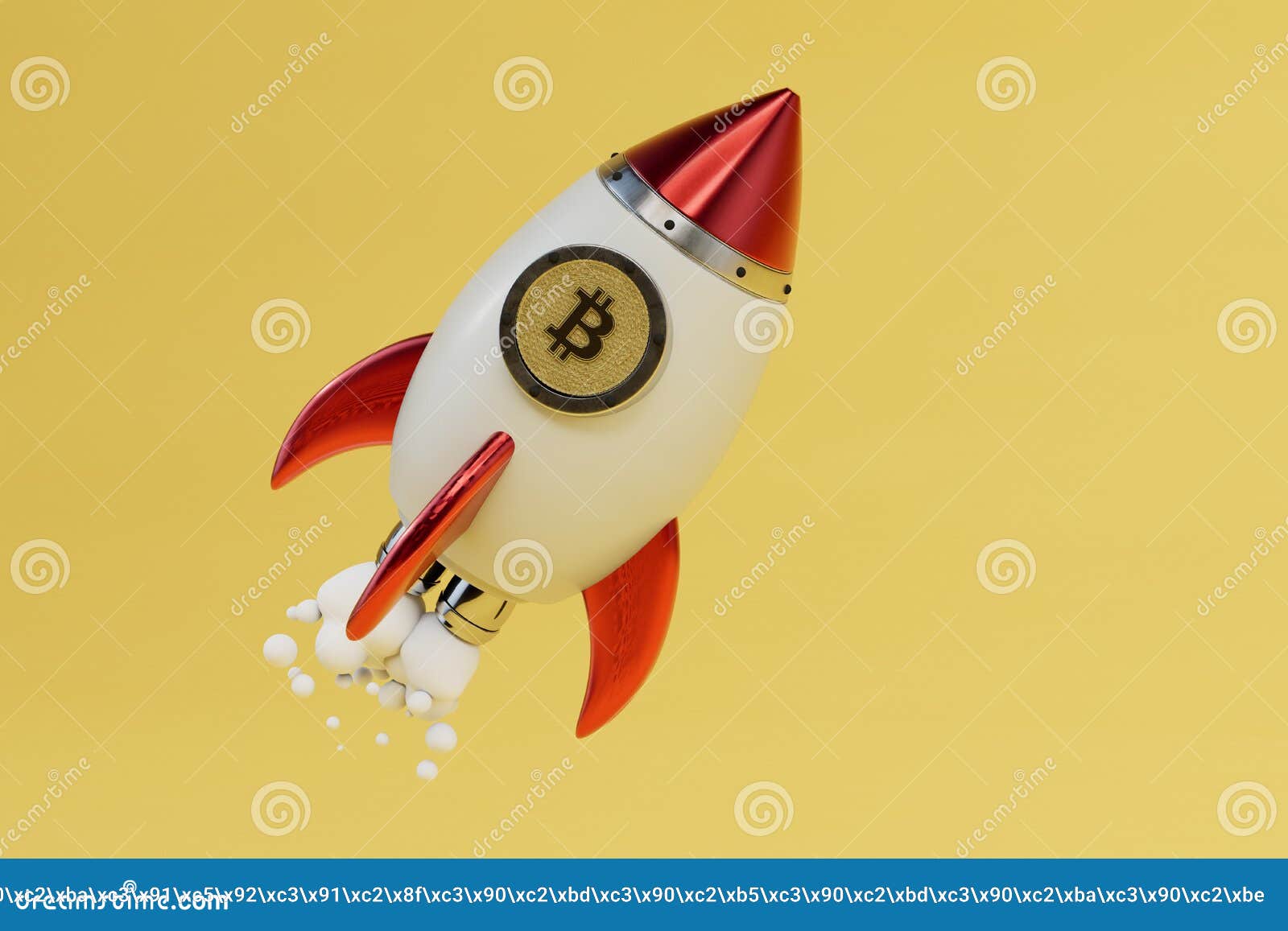 Bitcoin Logo Rocket Launcher, Cryptocurrency Concept. Rocket with ...