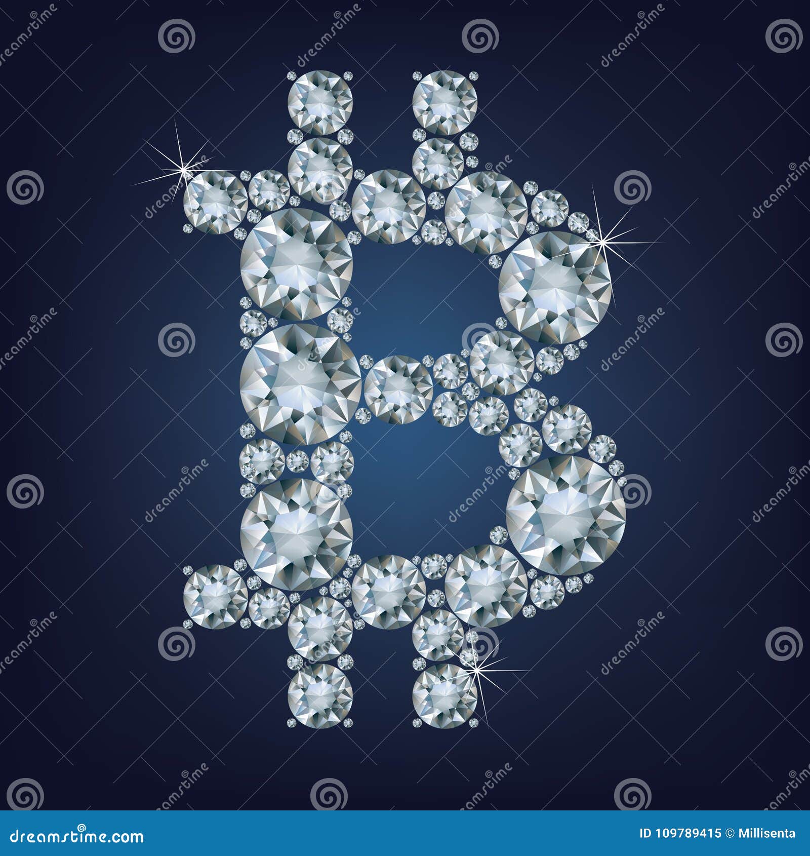 Bitcoin Made a Lot of Diamonds. Cryptocurrency Stock Vector ...