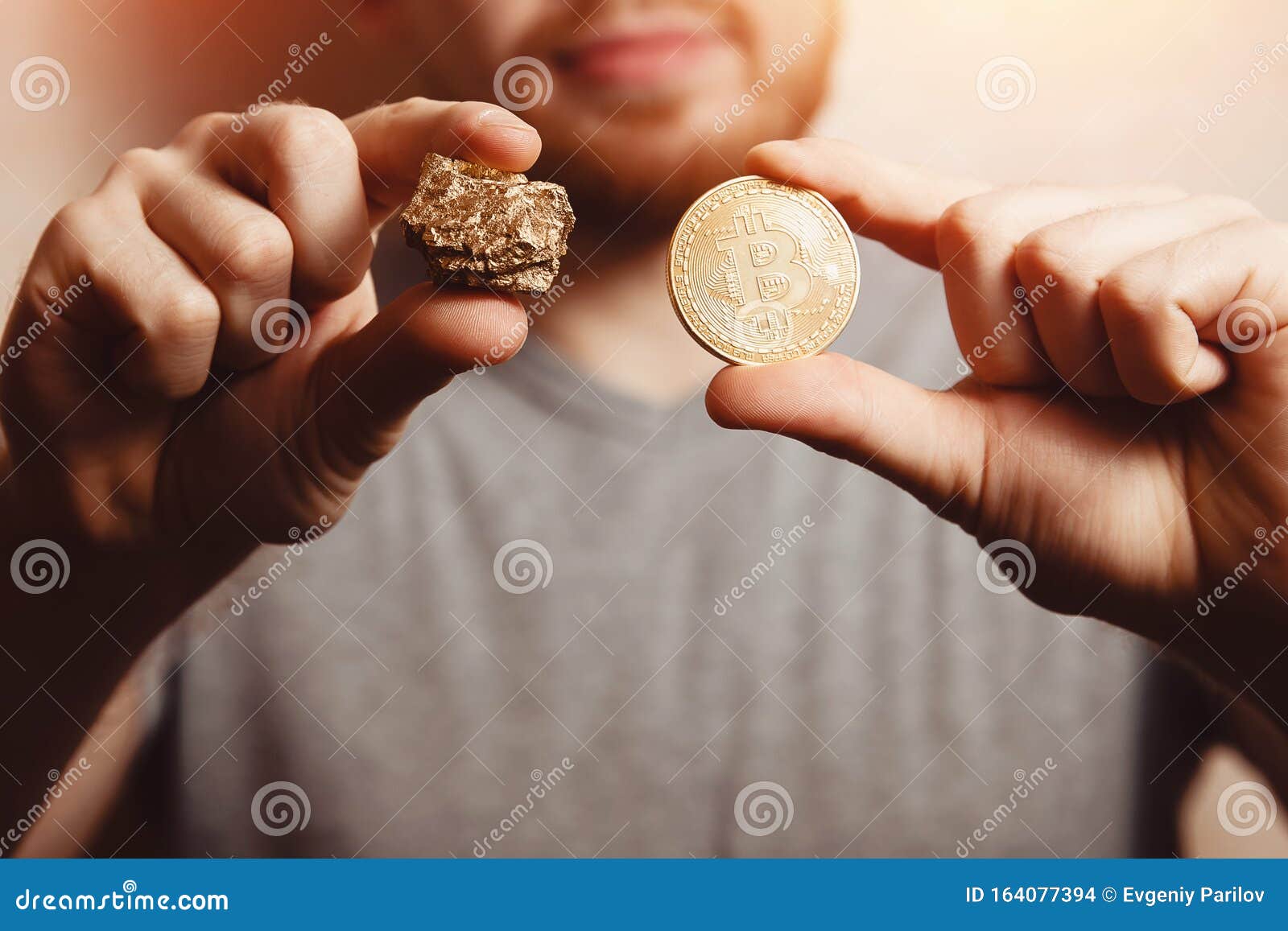 Man Bites a Gold Coin with His Teeth Stock Photo - Image of background ...