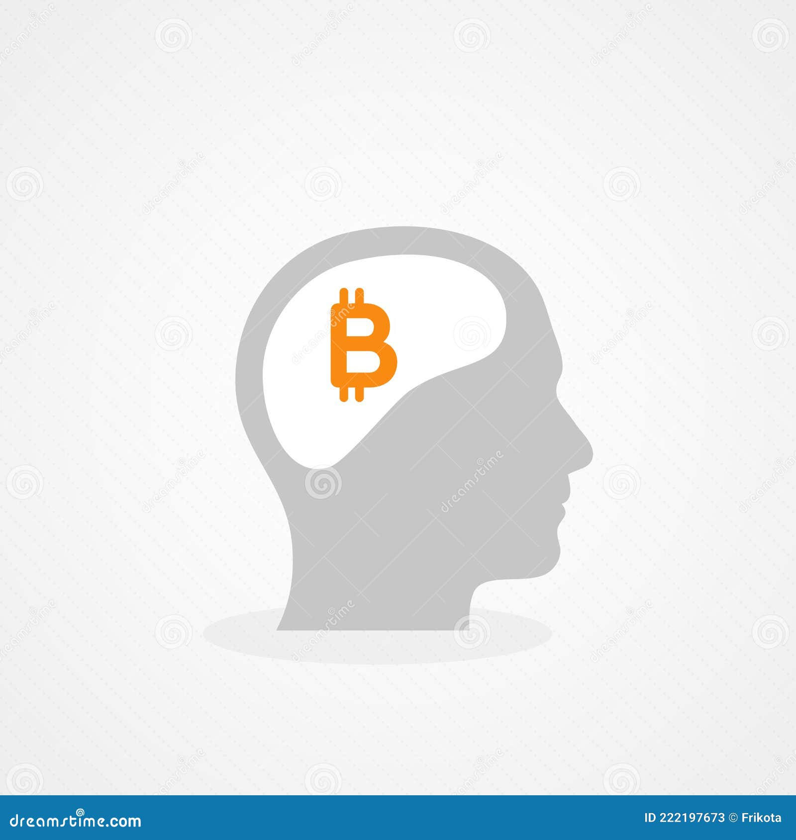 Bitcoin with Man Head. Crypto Currency Concept. Digital Currency ...