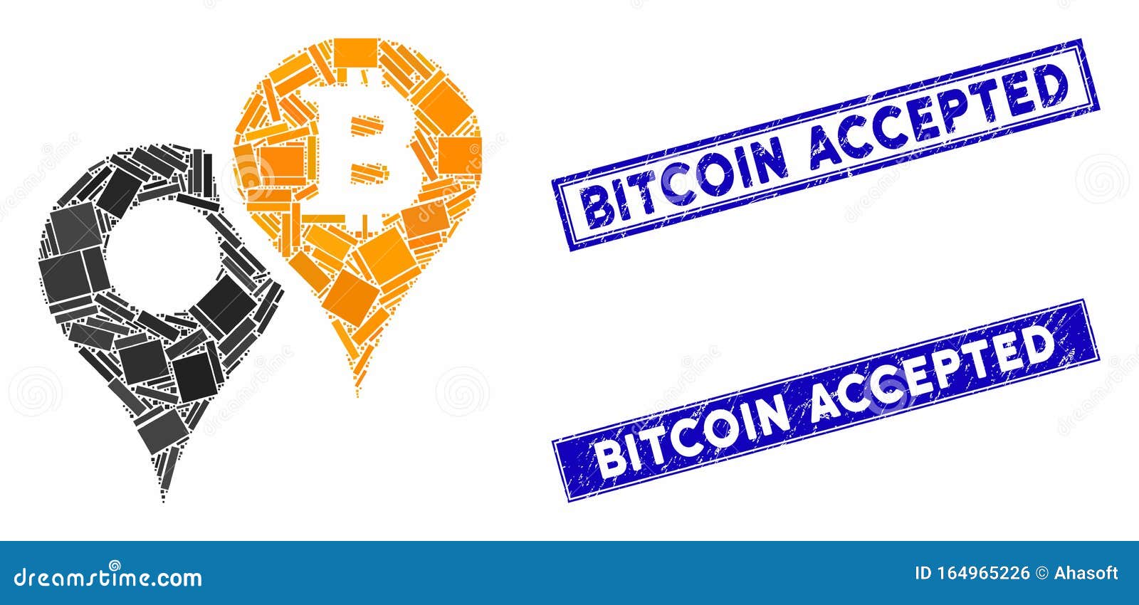 Bitcoin Map Markers Mosaic and Scratched Rectangle Watermarks Stock ...