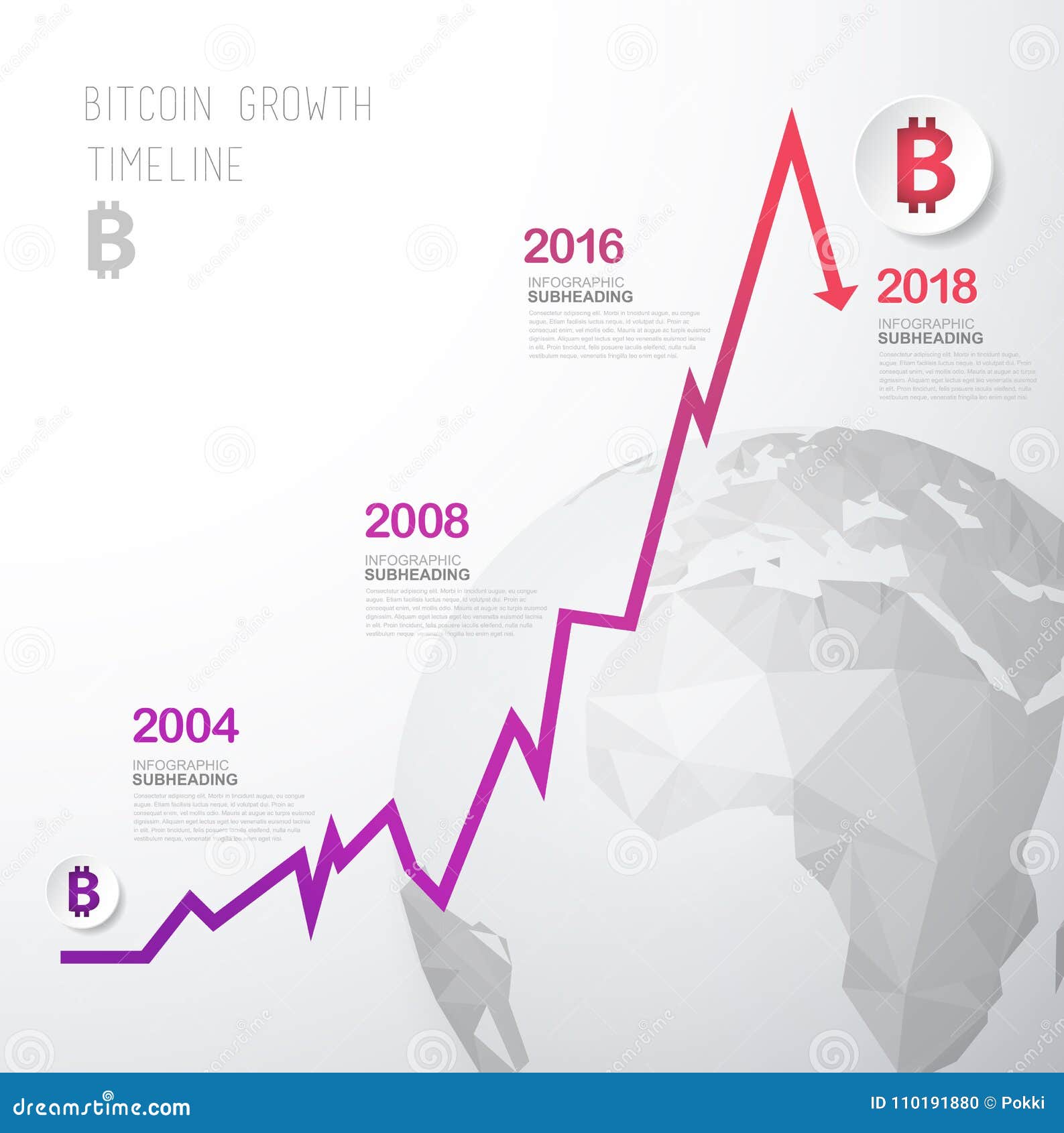 Bitcoin Milestones Timeline Vector Template Stock Vector - Illustration ...