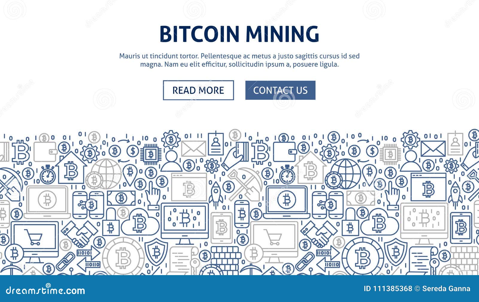 Bitcoin Mining Banner Design Stock Vector - Illustration of crypto ...