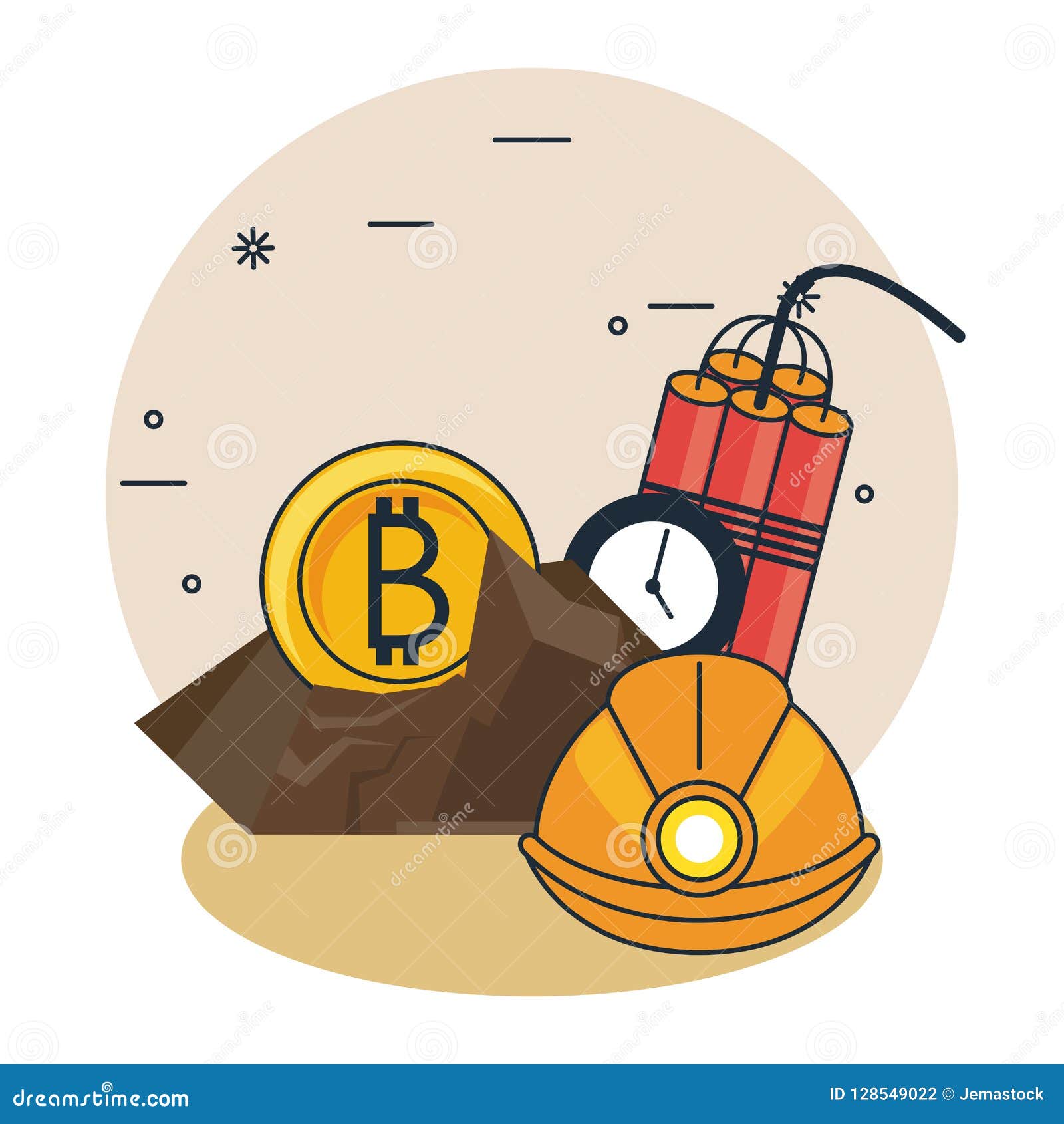 Bitcoin mining cartoons stock vector. Illustration of graphic - 128549022