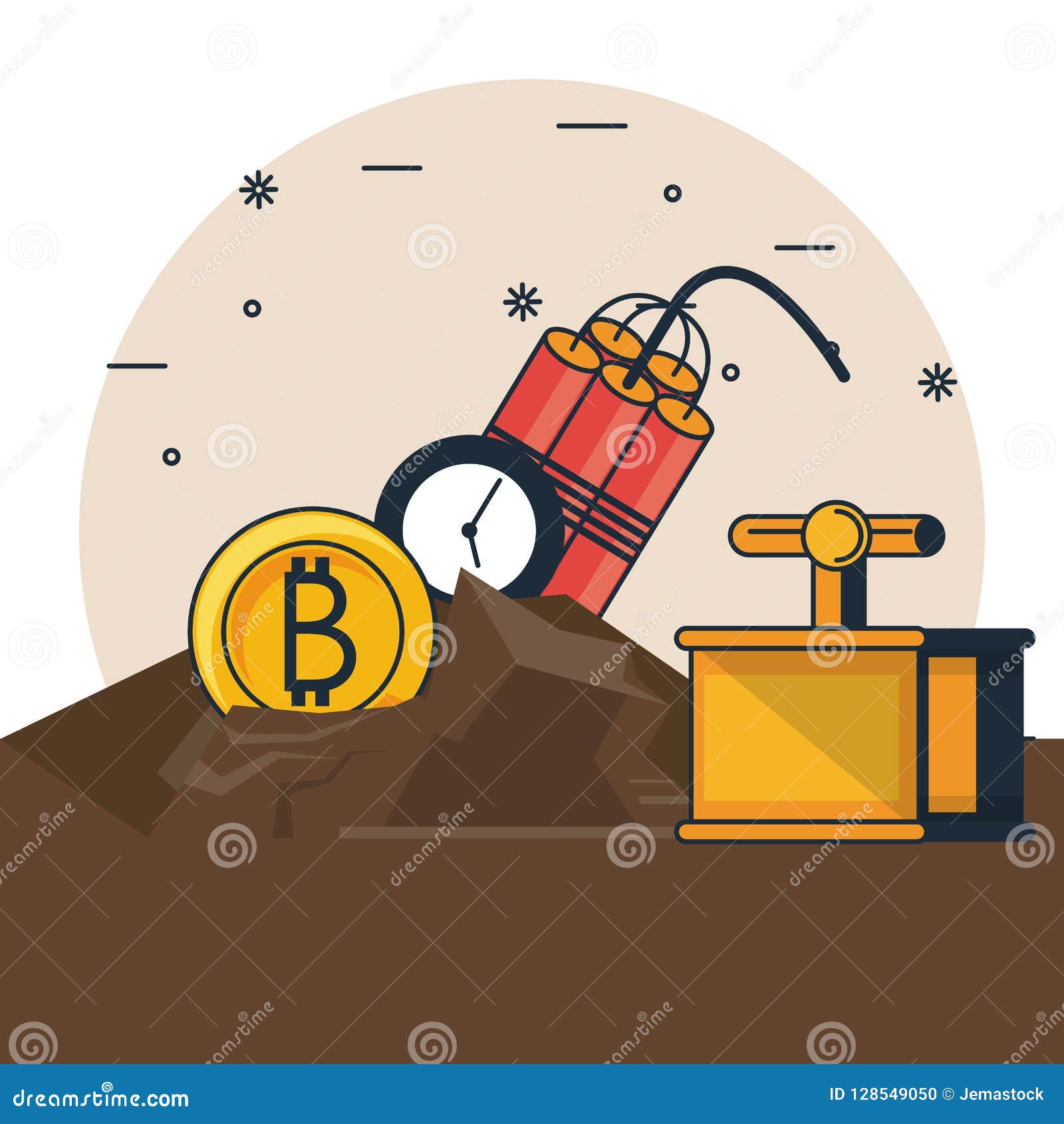 Bitcoin mining cartoons stock vector. Illustration of crypto - 128549050