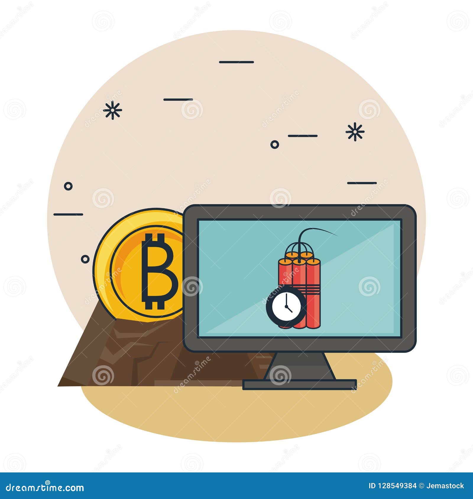 Bitcoin mining cartoons stock vector. Illustration of miner - 128549384