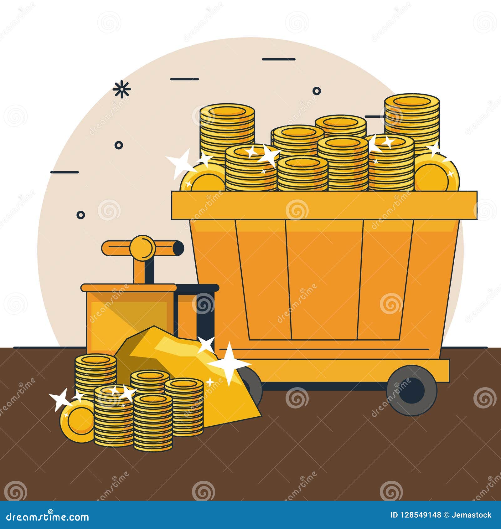 Bitcoin mining cartoons stock vector. Illustration of concept - 128549148