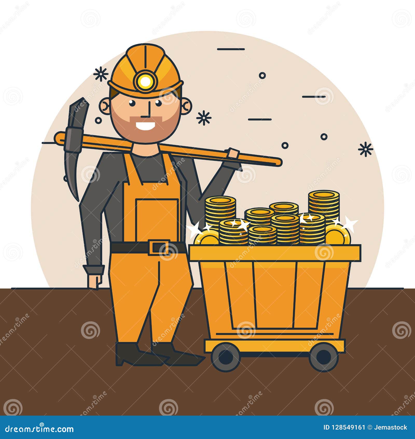 Bitcoin mining cartoons stock vector. Illustration of cryptocurrency ...