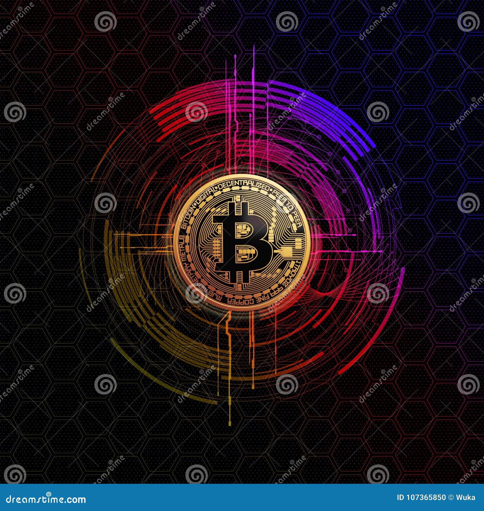 Bitcoin Mining Concept stock illustration. Illustration of money ...