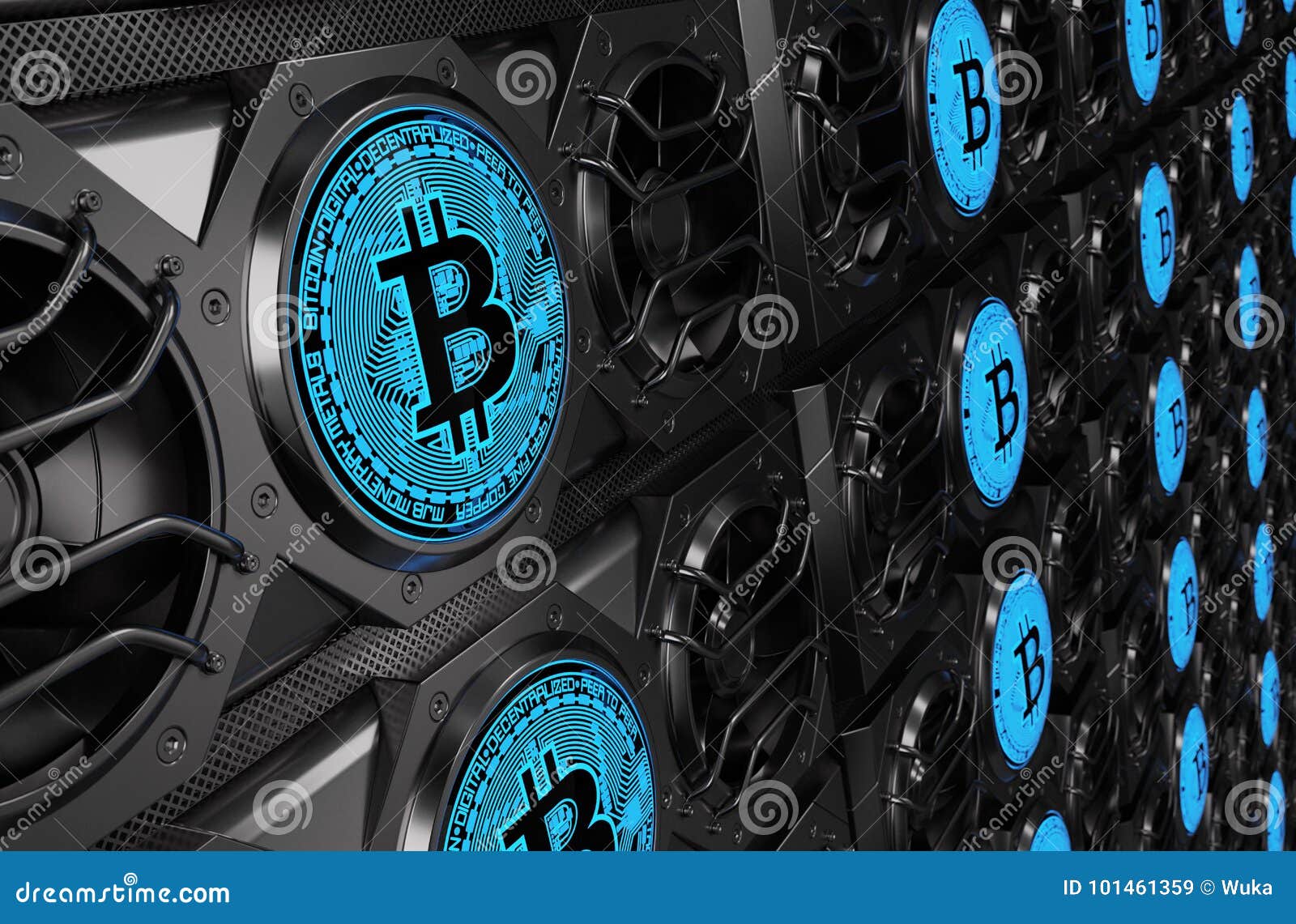Bitcoin Mining Concept stock illustration. Illustration of pick - 101461359