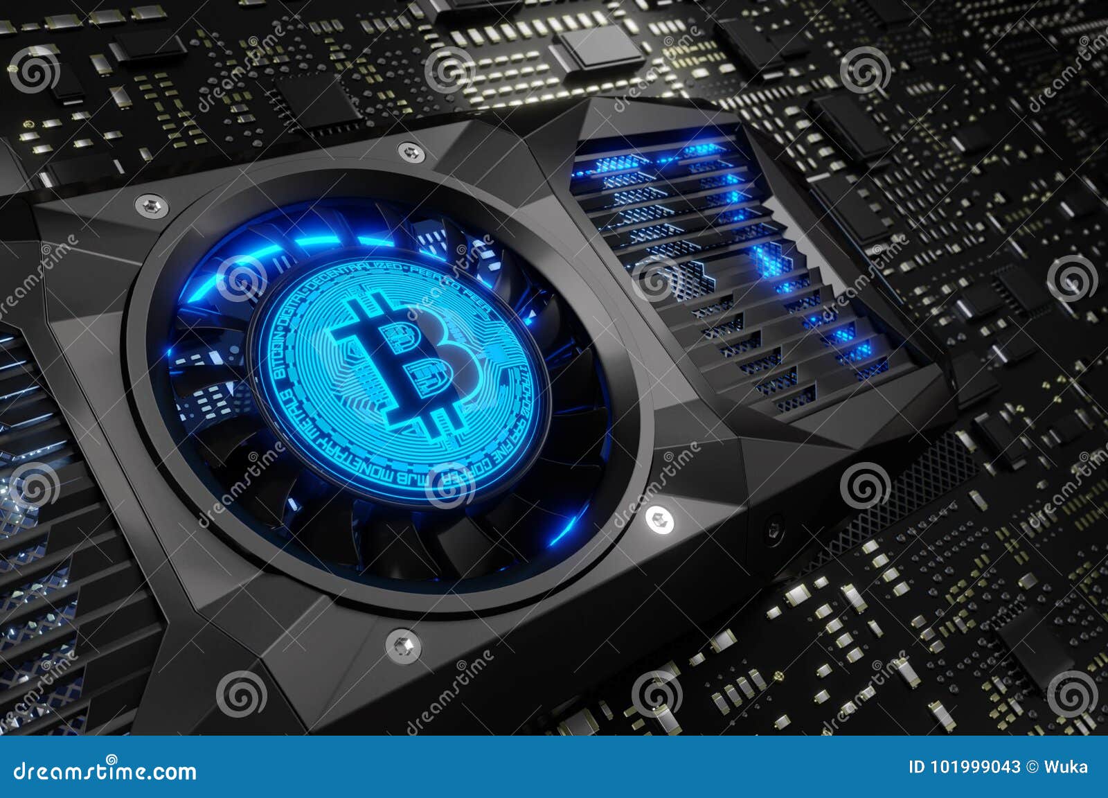 Bitcoin Mining Concept stock illustration. Illustration of hardware ...